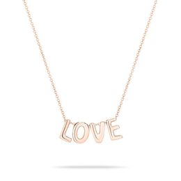 Echtzeit Damen Kette mit Anh&auml;nger &raquo;Schmuck Geschenk Edelstahl Halskette Love Letters&laquo; rosa