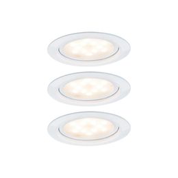 Paulmann Unterschrankleuchte &raquo;3x4,5W 12VA 230V/350mA 65mm Metall Eisen geb&uuml;rstet, 3er Set&laquo; 3 Stk. Warmwei&szlig; LED M&ouml;bel Einbauleuchten Set wei&szlig;