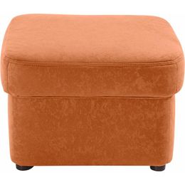 DOMO collection Polsterhocker &raquo;Elva&laquo; orange (gepr&auml;gte) Luxus-Microfaser (100% Polyester);Kunstleder SOFTLUX / Struktur ( 100% Polyester);Microfaser 