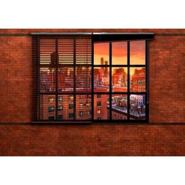 Komar Fototapete &raquo;Brooklyn Brick - Gr&ouml;&szlig;e 368 x 254 cm&laquo; bedruckt glatt Wohnzimmer, Schlafzimmer bunt Papier