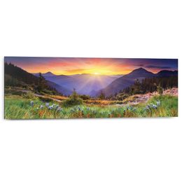 Reinders Deco-Panel &raquo;Sonnenuntergang in den Bergen&laquo; Wohnzimmer - Mehrfarbig - MDF - Landschaften - 90x30 cm bunt
