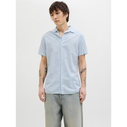 Jack & Jones Jack & Jones Herren Kurzarmhemd &raquo;JJEBREEZE SHIRT SS SN&laquo; mit Hemdkragen blau XXL, N-Gr