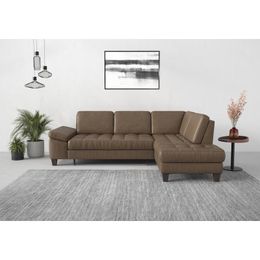 Sit & More sit&more Ecksofa &raquo;Westham L-Form&laquo; mit Ottomane, mit oder ohne Bettfunktion, Bettkasten, Verstellung braun 100% Polyester