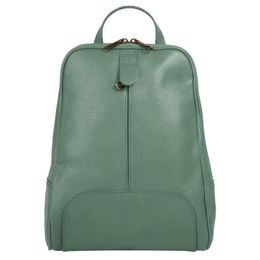 Samantha Look Damen Cityrucksack echt Leder, Made in Italy gr&uuml;n B/H/T: 20cm x 32cm x 6cm, onesize