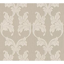 ARCHITECTS PAPER Textiltapete &raquo;Tessuto&laquo; Barock floral gemustert samtig Tapete Barock Tapeten Wohnzimmer Schlafzimmer K&uuml;che modern Flur Design beige Viskose, Vlies