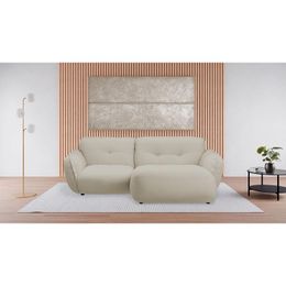 BETYPE Ecksofa &raquo;Be Fluffy&laquo; Softes Sitzgef&uuml;hl, moderne Kedernaht, hochwertiger Bezug beige 100% Polyester