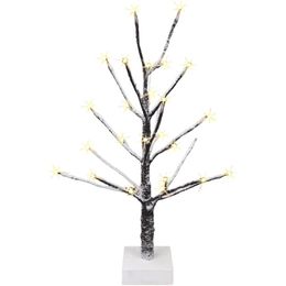 I.GE.A. Dekobaum &raquo;K&uuml;nstlicher Weihnachtsbaum, Kunstbaum, Weihnachtsdeko&laquo; mit Kunstschnee und LED Beleuchtung auf Holzfu&szlig;, braun, H&ouml;he ca. 65 cm braun 