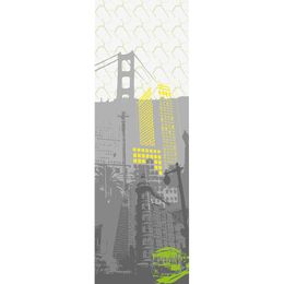 ARCHITECTS PAPER Fototapete &raquo;San Francisco&laquo; Grafik Tapete San Francisco City Schwarz Wei&szlig; Gelb Panel 1,00m x 2,80m bunt Vlies
