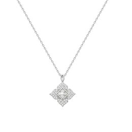 dKeniz Damen dKeniz Kette mit Anh&auml;nger &raquo;Royal Flower 925/- Sterling Silber rhodieniert Zirkonia Wei&szlig;&laquo; wei&szlig;