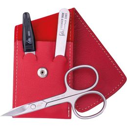 ERBE&reg; Erbe ERBE Manik&uuml;re-Etui &raquo;ERBE Manik&uuml;re Set Taschen-Etui Serie "Travel", rot, 3-tlg.&laquo; Echtleder, rostfreie Instrumente, Hergestellt in Solingen/