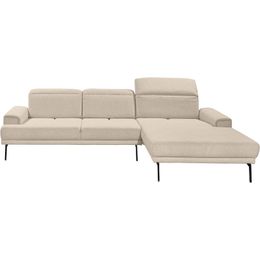 Musterring Ecksofa &raquo;MR 4580&laquo; mit Kopf- und Sitztiefenverstellung, Metallfu&szlig; chrom, 288 x 193/220cm beige 100% Polyester