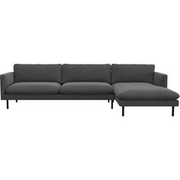 FLEXLUX Ecksofa &raquo;Bolzano, elegant und bequem, L-Form&laquo; Sitzaufbau mit Kaltschaum & Stahl-Wellen, loose Sitz -& R&uuml;ckenkissen grau 100% Polyester