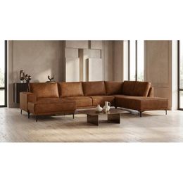 OTTO home Wohnlandschaft &raquo;XXL Sofa Oland, Struktur, Flachgewebe, Luxus-Microfaser, Boucle&laquo; U-Form, 345 cm, Wellenunterfederung, Skandi-Design, 