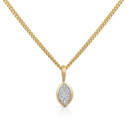 OROLINO Damen Kette mit Anh&auml;nger &raquo;Gold 585 mit 6 nat&uuml;rlichen Brillanten zus. 0,03ct.&laquo; gelb