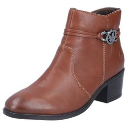 Rieker Damen Stiefelette , Ankleboots, Klassik-Stiefelette, Blockabsatz, Innenrei&szlig;verschluss braun 40