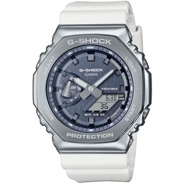 Casio G-Shock Herren Casio G-SHOCK Chronograph Quarzuhr,Armbanduhr,Herrenuhr,digital, bis 20 bar wasserd.Resinarmband wei&szlig;
