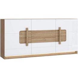 FORTE Sideboard &raquo;Attention&laquo; 3 T&uuml;ren, 7 F&auml;cher und integrierter Schubkasten, Sideboard, Beleuchtung, Soft Close, Stauraum, Breite 194,6cm wei&szlig; 