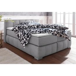 Home Affaire Boxspringbett &raquo;Chelles&laquo; inkl. Kaltschaumtopper, in 5 Breiten und 3 Matratzenarten grau Samtoptik (100% Polyester);Bezug der Spiegelfl&auml;che