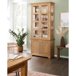 OTTO home Vitrine &raquo;Meliss&laquo; aus massiver Kiefer, FSC zertifiziert, Breite 94 cm beige Massivholz