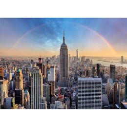 papermoon Fototapete &raquo;New York mit Regenbogen&laquo; bunt Vlies