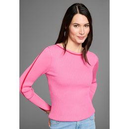 HECHTER PARIS Damen HECHTER PARIS Strickpullover mit Kontrastdetails rosa 44