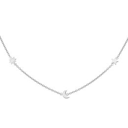 CAI Ca&iuml; Damen CA&Iuml; Kette mit Anh&auml;nger &raquo;925 Sterling Silber rhodiniert Sonne - Mond - Stern&laquo; wei&szlig;