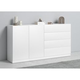 borchardt M&ouml;bel borchardt M&ouml;bel Sideboard &raquo;Vaasa, Kommode mit 2 T&uuml;ren und 4 Schubk&auml;sten auf Kugelf&uuml;hrungen&laquo; Sideboard Breite 152 cm, H&ouml;he 79 cm, mit Push-to-open-