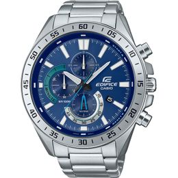 CASIO EDIFICE Herren CASIO EDIFICE Chronograph Quarzuhr,Armbanduhr,Herrenuhr, Edelstahlarmband, bis 10bar wasserdicht silber