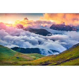 papermoon Fototapete &raquo;Wolken in Bergen&laquo; bunt Vlies