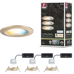 Paulmann LED Einbauleuchte &raquo;LED Einbauleuchte Nova Coin IP44 rund 78mm&laquo; LED-Modul 3 Stk. Tageslichtwei&szlig; Memoryfunktion, Farbwechsler, Farbsteuerung, Dimmer, 