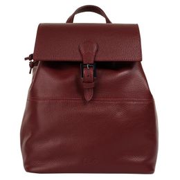 CLUTY Damen Cityrucksack echt Leder, Made in Italy rot B/H/T: 26cm x 31cm x 14cm, onesize