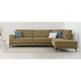 OTTO home Ecksofa &raquo;OLAND L-Form, B: 289 cm, Skandi-Design&laquo; Struktur, Flachgewebe, Luxus-Microfaser, Boucle gr&uuml;n 100% Polyester