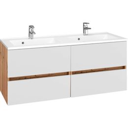 Welltime Waschbeckenunterschrank &raquo;Lucca&laquo; Badm&ouml;bel, Waschtisch inkl. Waschbecken, Breite 120 cm wei&szlig;