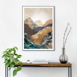Reinders Bild mit Rahmen &raquo;Autumn Mountains&laquo; blau Holzwerkstoff