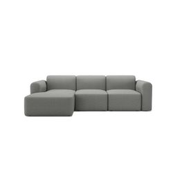 Ecksofa &raquo;Rund, Relax-Ecke, Big-Sofa, Endless Seating,&laquo; Bez&uuml;ge wechselbar, Kaltschaum im Sitz, Nordic Swan Ecolabel grau