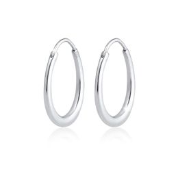 Elli Damen Paar Creolen &raquo;Creolen Oval 925 Sterling Silber&laquo; silber