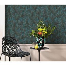 Fashion for walls Vliestapete &raquo;Sansibar&laquo; floral gepr&auml;gt Phthalate frei blau