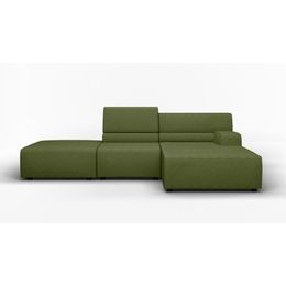 Egoitaliano Ecksofa &raquo;Babouche, Designsofa mit au&szlig;ergew&ouml;hnlichem Sitzkomfort zum Wohlf&uuml;hlen&laquo; gr&uuml;n 100% Polyester. Wasserabweisende Mikrofaser.