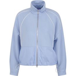Sportalm Kitzb&uuml;hel Damen Sweatjacke mit kontrastfarbenen Paspeln blau 40