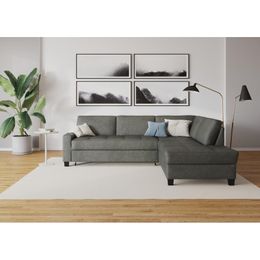 DOMO collection Ecksofa &raquo;Florentina zeitlos und elegant, Sitzn&auml;hte als Designelement, L-Form&laquo; wahlweise mit Bettfunktion, mit Kontrastnaht, 
