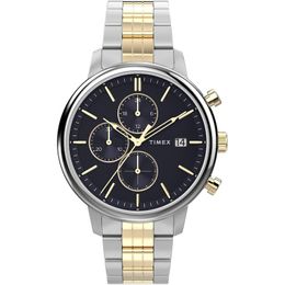 Timex Herren Chronograph &raquo;CHICAGO&laquo; Quarzuhr, Armbanduhr, Herren, Datum, Stoppfunktion, 12/24-Std.-Anzeige silber