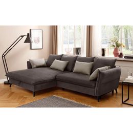 Home Affaire Ecksofa &raquo;Tirano, moderne Optik, komfortabel, Breite 274cm,L-Form&laquo; wahlweise mit Bettfunktion und Bettkasten braun