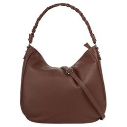 Samantha Look Damen Henkeltasche echt Leder, Made in Italy braun