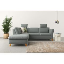 Home Affaire Ecksofa &raquo;Trelleborg L-Form&laquo; Federkern-Polsterung, wahlweise mit Bettfunktion und Stauraum grau 100% Polyester