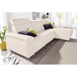 Sit & More sit&more Ecksofa &raquo;Township L-Form&laquo; wahlweise mit elektrischer Wallfree-Funktion beige Luxus-Microfaser (100% Polyester);NaturLEDER Punch (echtes 