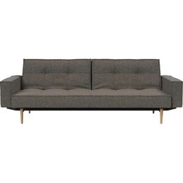 INNOVATION LIVING Sofa &raquo;Splitback&laquo; mit Armlehne und hellen Styletto Beinen, in skandinavischen Design grau Struktur (100% Polyester);Struktur fein (