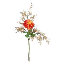 I.GE.A. Kunstblumenstrau&szlig; &raquo;Kunstblumen Set Dahlie&laquo; Mit Dekozweig 62 cm hoch Blumen Arrangement Seidenblumen Einzelblumen Polyester