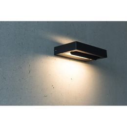 Heitronic LED Wandleuchte &raquo;Cordoba&laquo; LED-Modul 1 Stk. Warmwei&szlig; Wandlampe, Au&szlig;enlampe, Leuchteinheit um 320&deg; schwenkbar grau