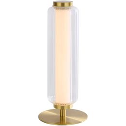 Searchlight Tischleuchte &raquo;Mod LED Table Lamp, Satin Brass Metal, Opal Acrylic & Clear&laquo; LED-Modul 1 Stk. Warmwei&szlig;