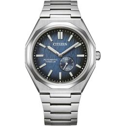 Citizen Herren Automatikuhr &raquo;Super Titanium Zenshin 60&laquo; Armbanduhr, Herren, Mechanische Uhr, Titan, analog, dezentrale Sekunde silber